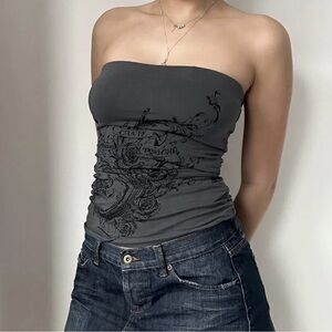 Affliction | Tops | Y2k Grunge Graphic Tube Top | Poshmark